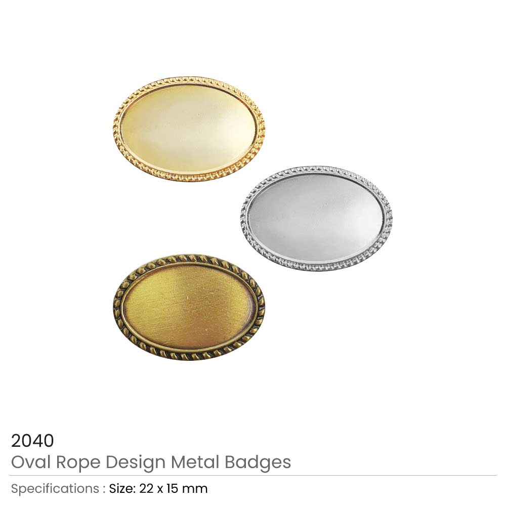Oval Rope Design Logo Badges | Promotional Gifts Suppliers